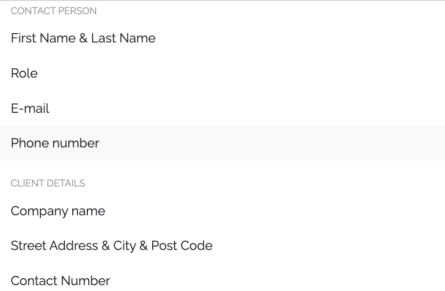 Form Template Fields – Fonn